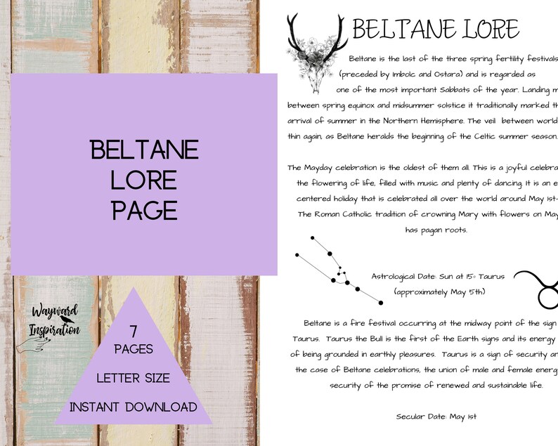 Beltane Book of Shadows Pages Beltane Rituals Printable - Etsy