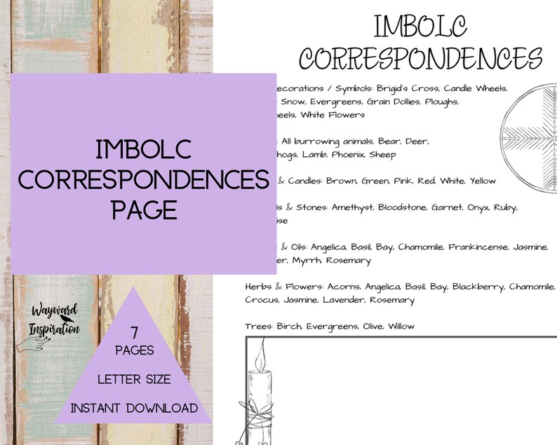 Imbolc Book of Shadows Pages Imbolc Rituals Printable BOS | Etsy