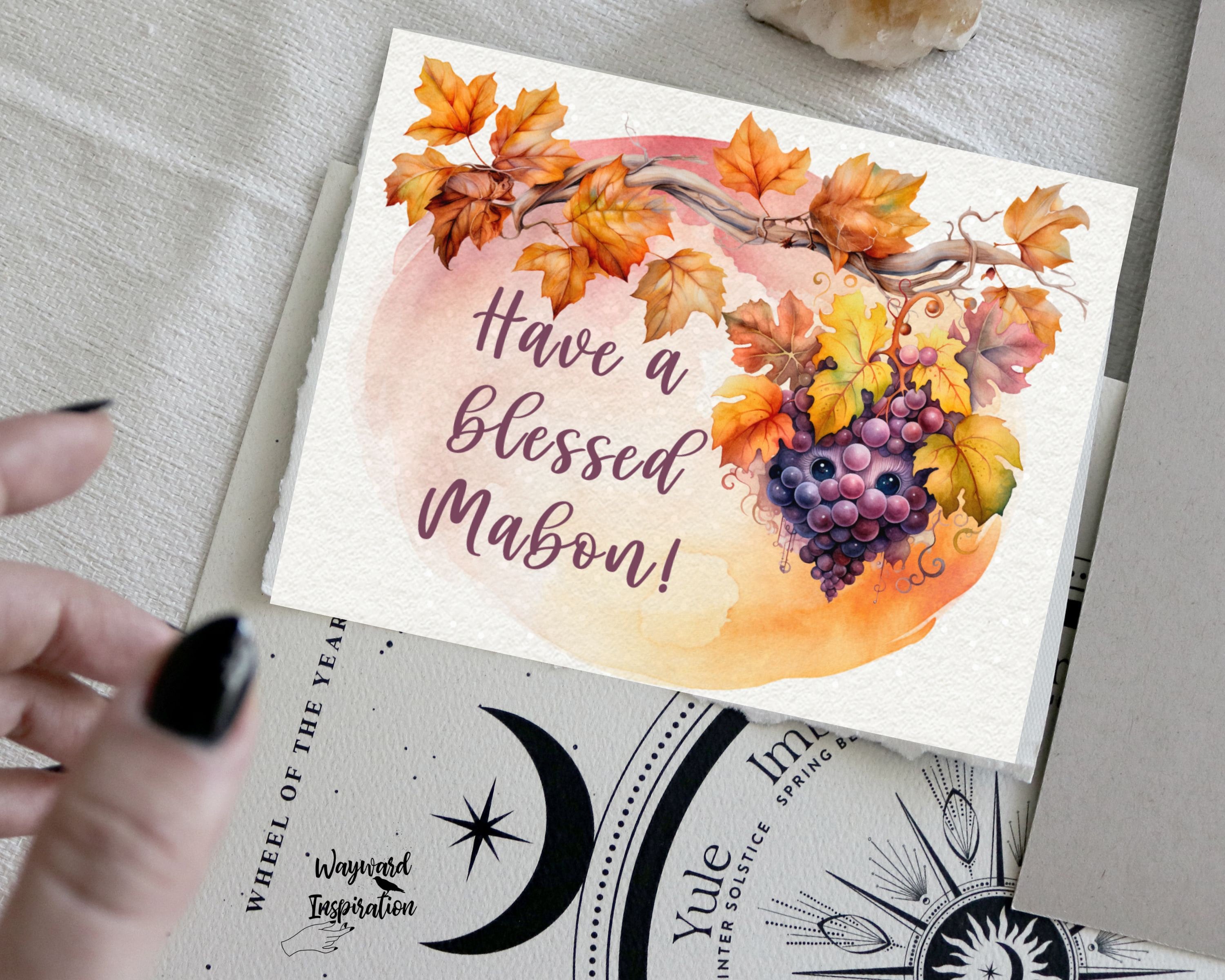 Printable Mabon Cards Wheel of the Year Mabon Blessings Witchy Sabbat ...