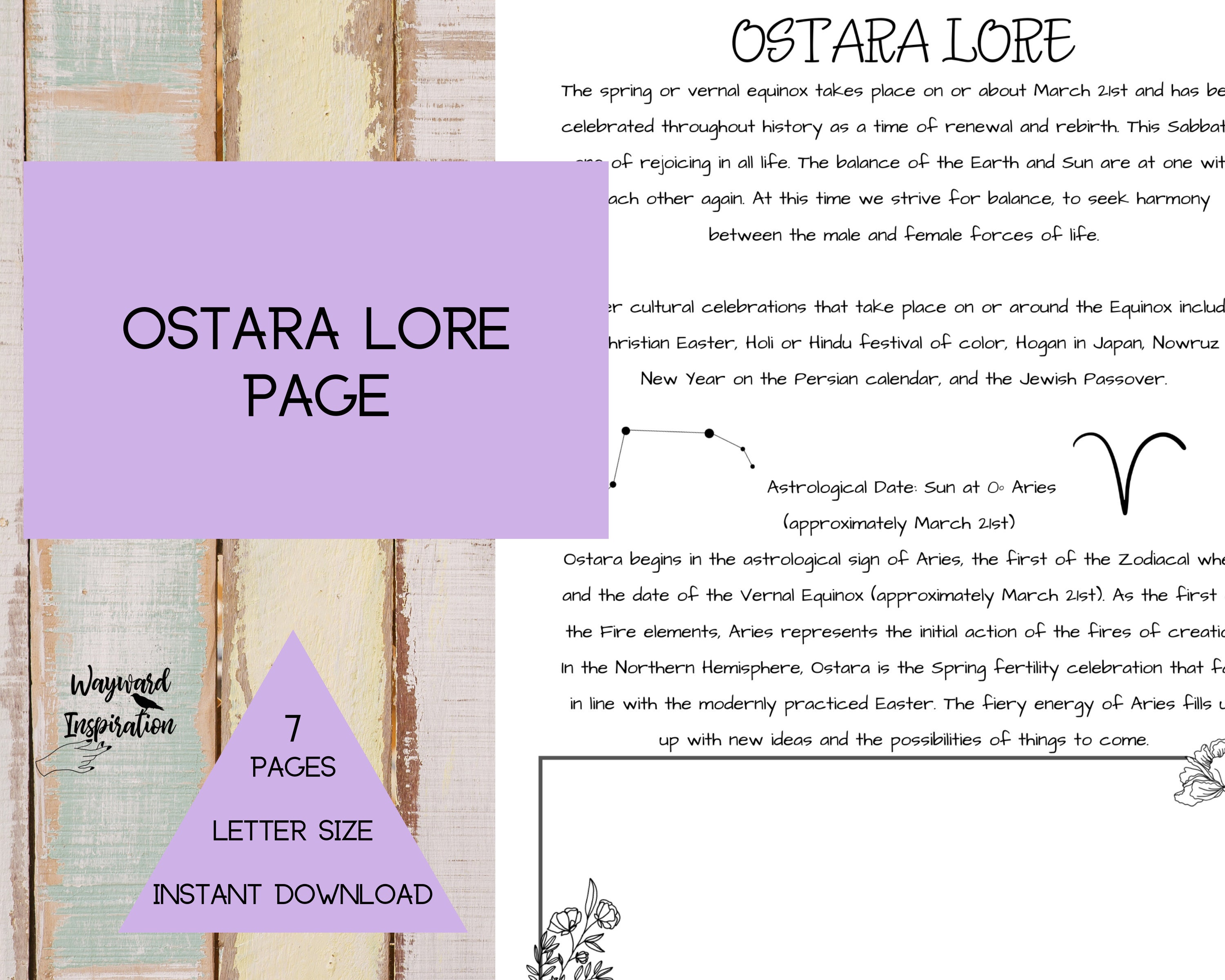 Ostara Book of Shadows Pages Ostara Rituals Printable BOS | Etsy