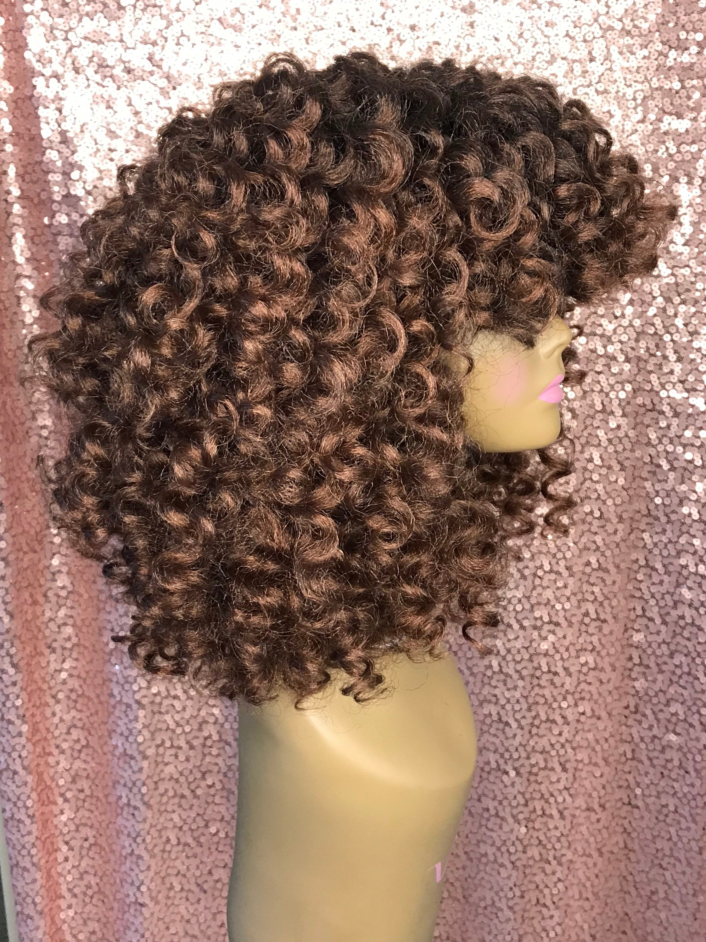 Sandy Afro Curly/ Rod Set 100% Handmade Crochet Wig | Etsy