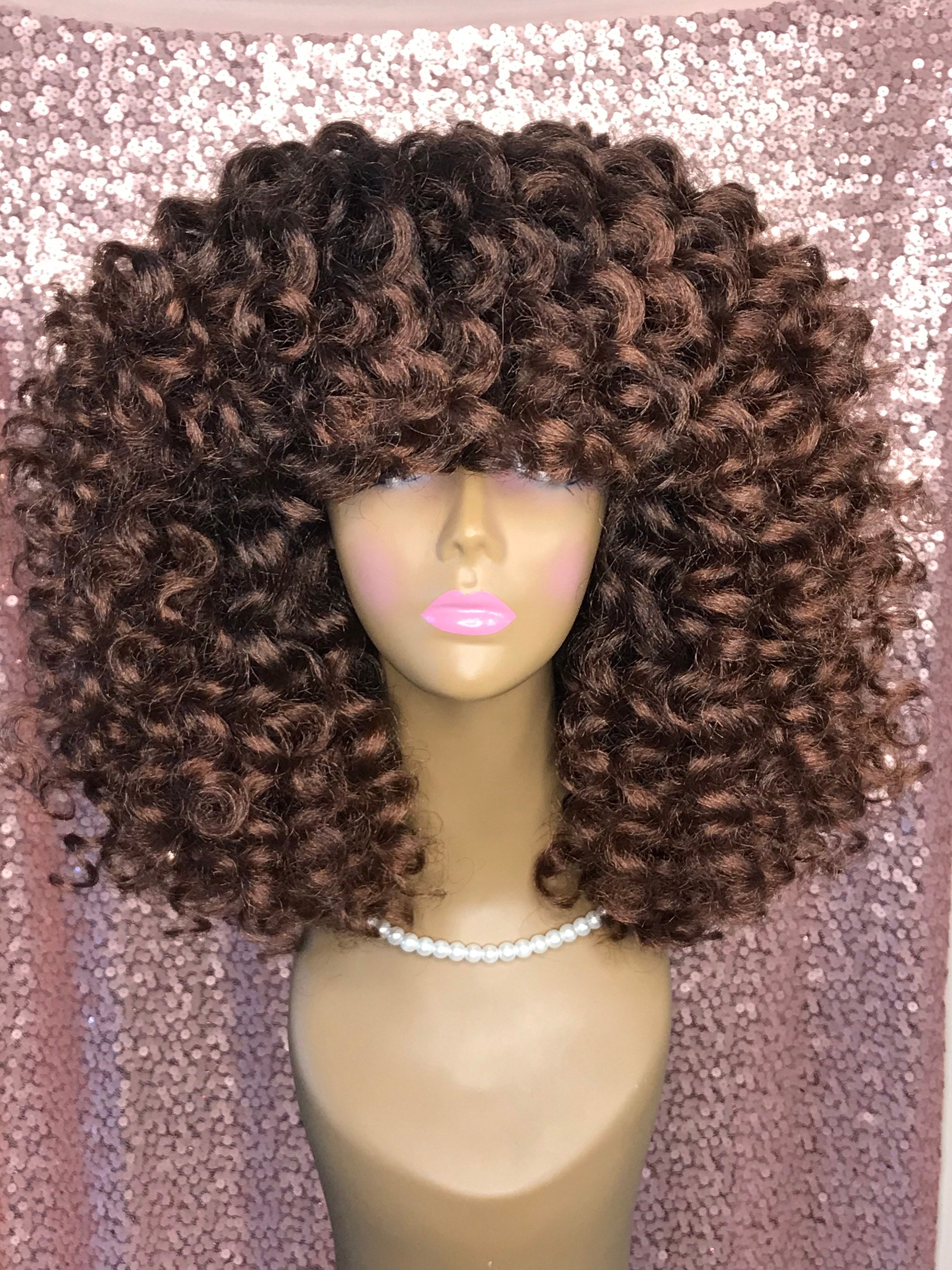 Sandy Afro Curly/ Rod Set 100% Handmade Crochet Wig | Etsy