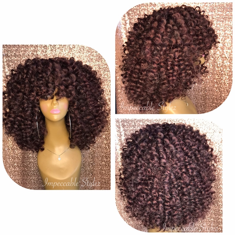 Carmen Afro Curly/ Rod Set 100% Handmade Crochet Wig - Etsy
