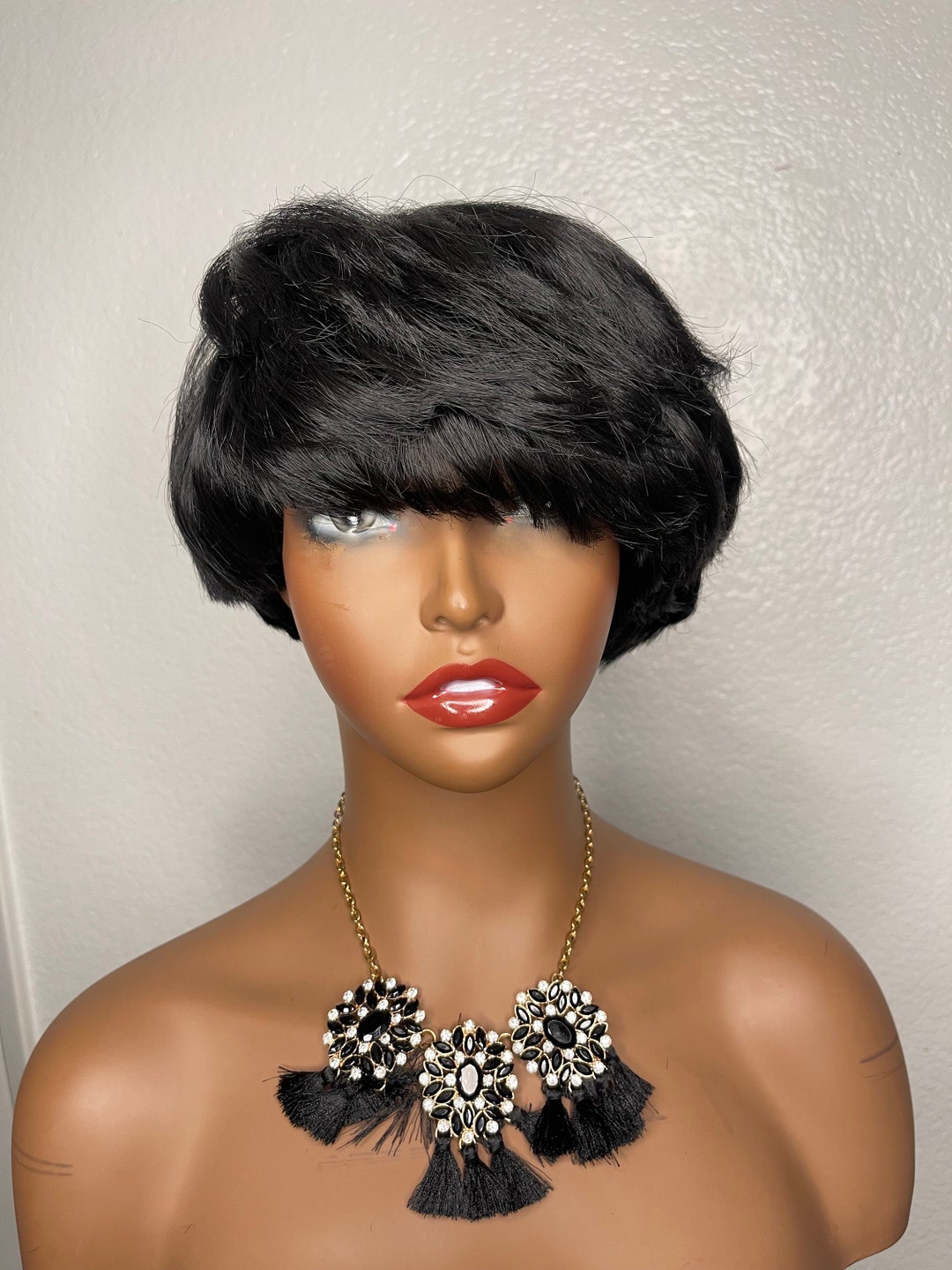 Robin- ( Pixie Cut ) 100% Handmade Quick Weave Wig - Etsy