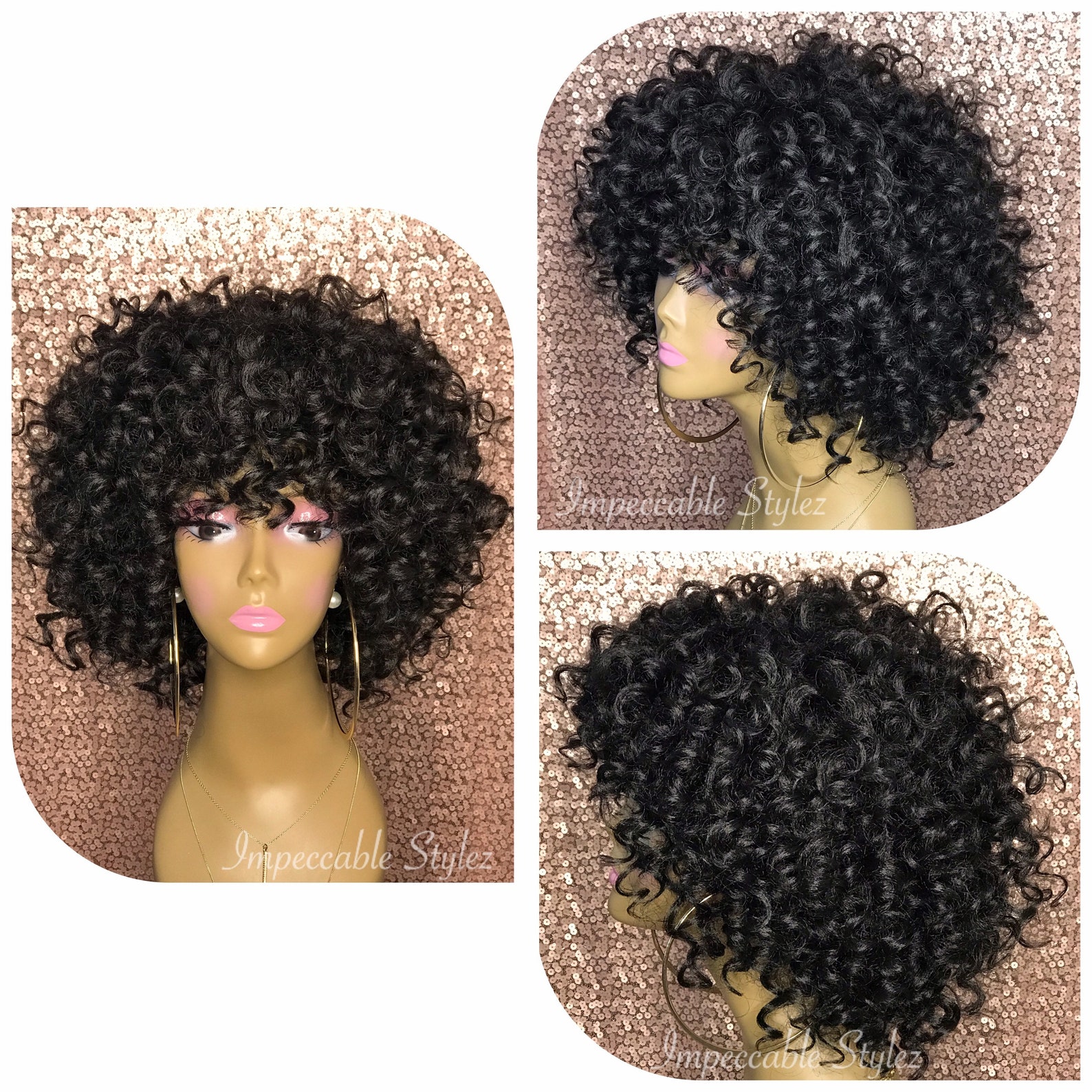 Nala afro Curly 100% Handmade Crochet Wig - Etsy