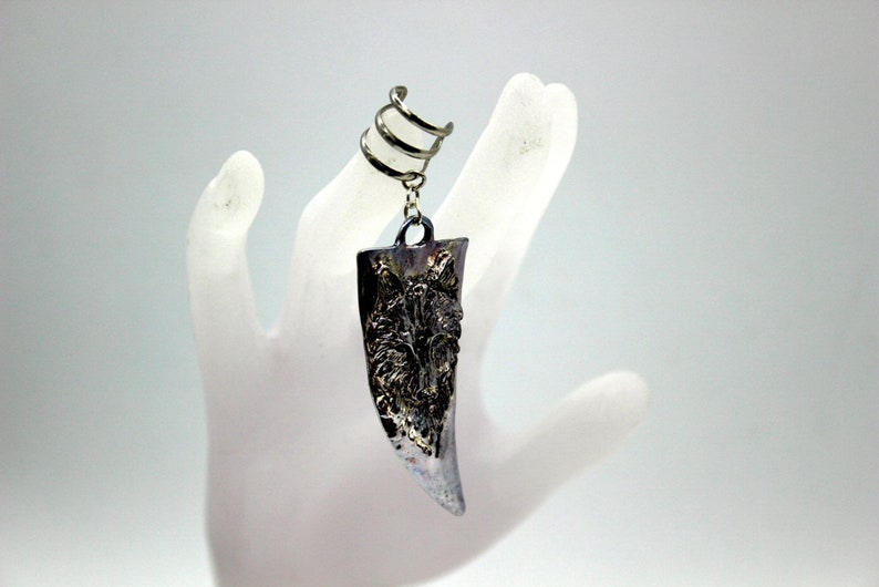 Ear Cuff Silver Wolf Horn, Wolf Dog Earclip, Clip of Your Choice - Etsy