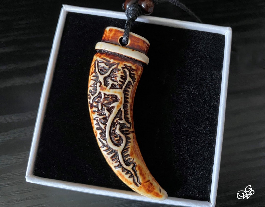 Vintage Viking Totem Bear Tooth Necklace in Resin, Several Models to ...