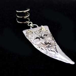 Ear Cuff Silver Wolf Horn, Wolf Dog Earclip, Clip of Your Choice - Etsy