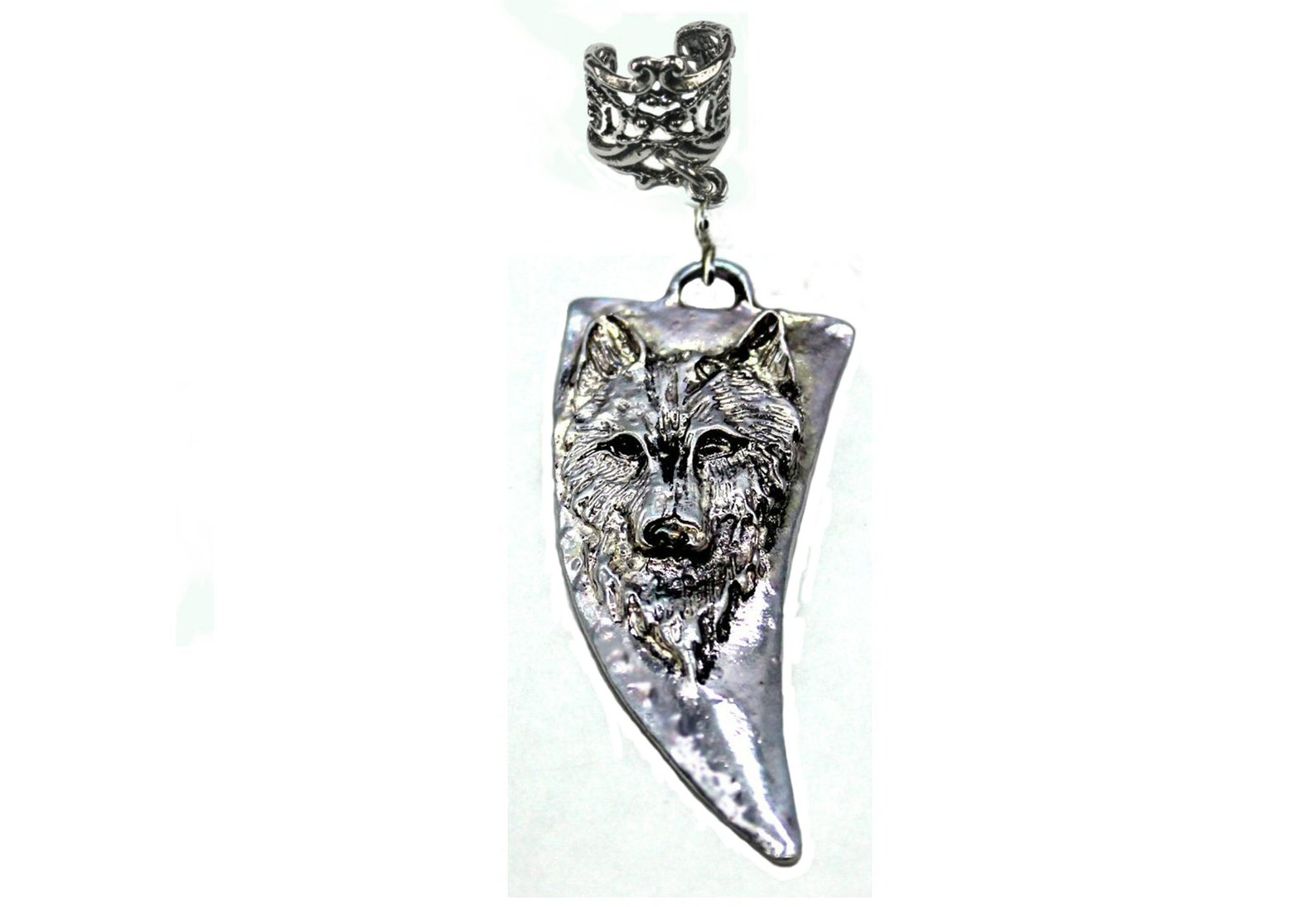 Ear Cuff Silver Wolf Horn Wolf Dog Earclip Clip of Your - Etsy