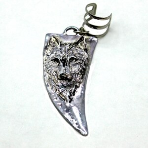 Ear Cuff Silver Wolf Horn, Wolf Dog Earclip, Clip of Your Choice - Etsy
