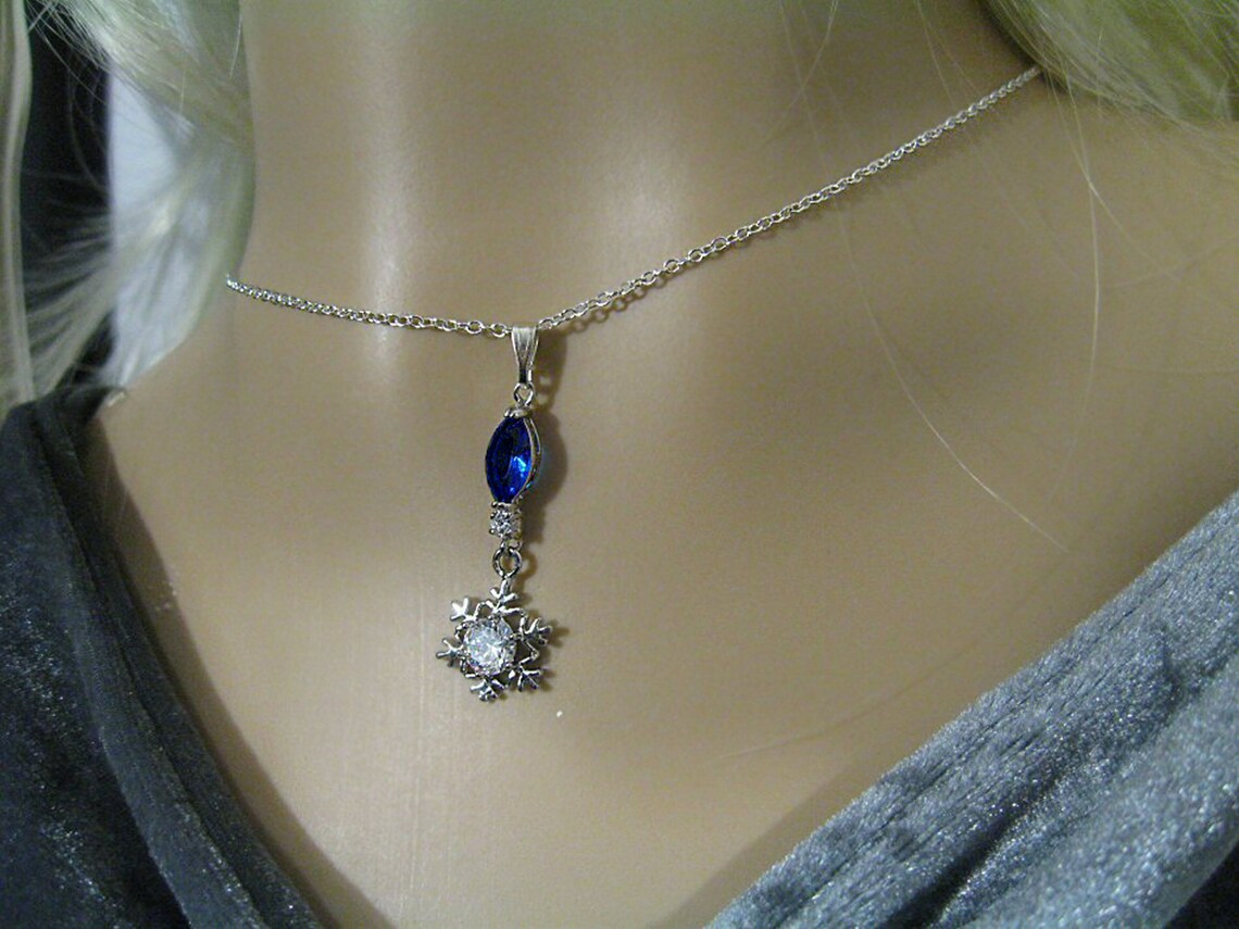 Frozen Crystal Necklace, Crystal Snowflake, Marquise Crystal Snow Queen ...