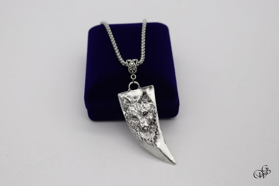 Wild Wolf Horn Choice of Bail and Chain - Etsy