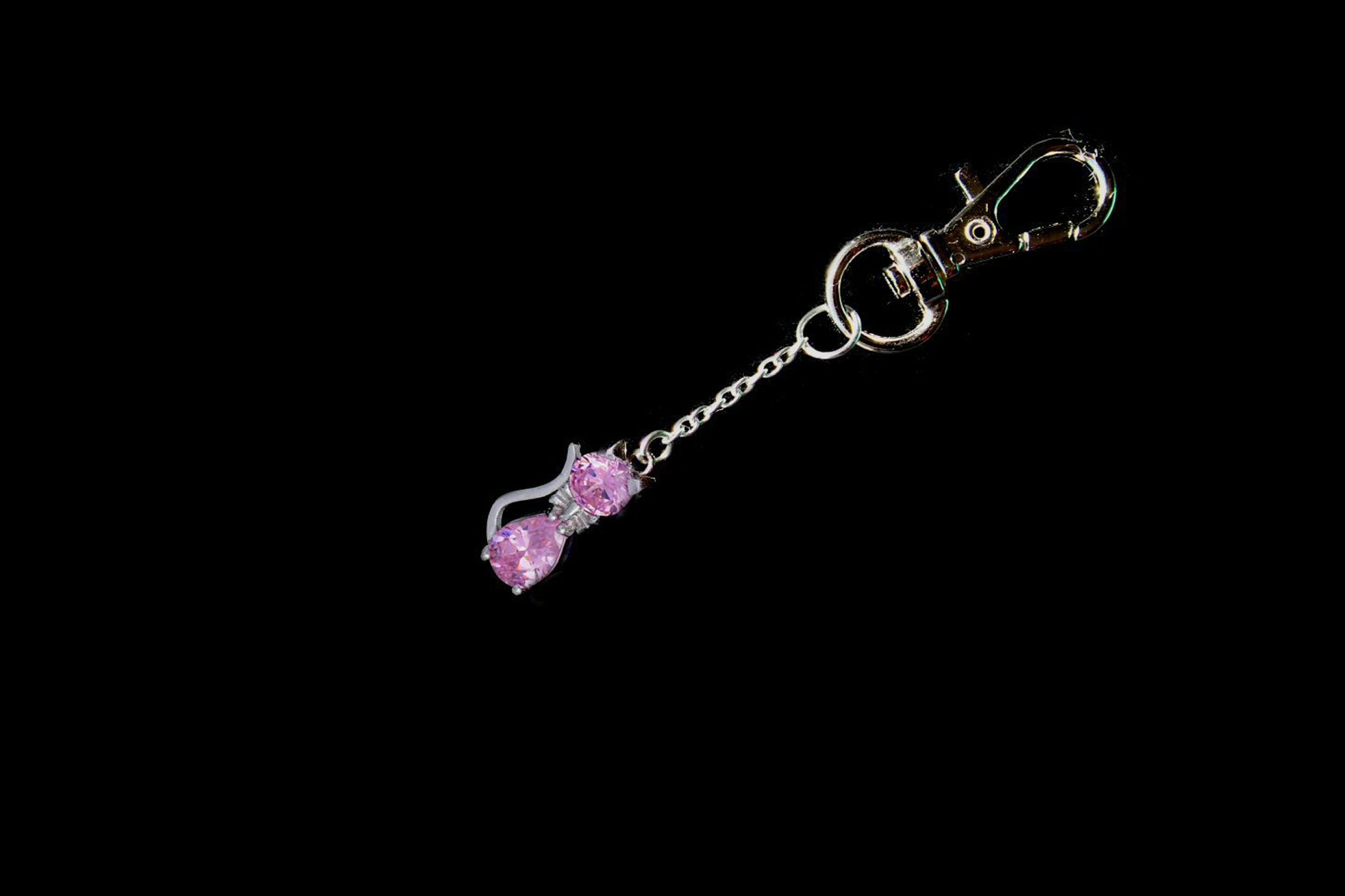 Bag Charm, Cat Crystal Chain, Keychain, 2 Models Heart or Classic - Etsy
