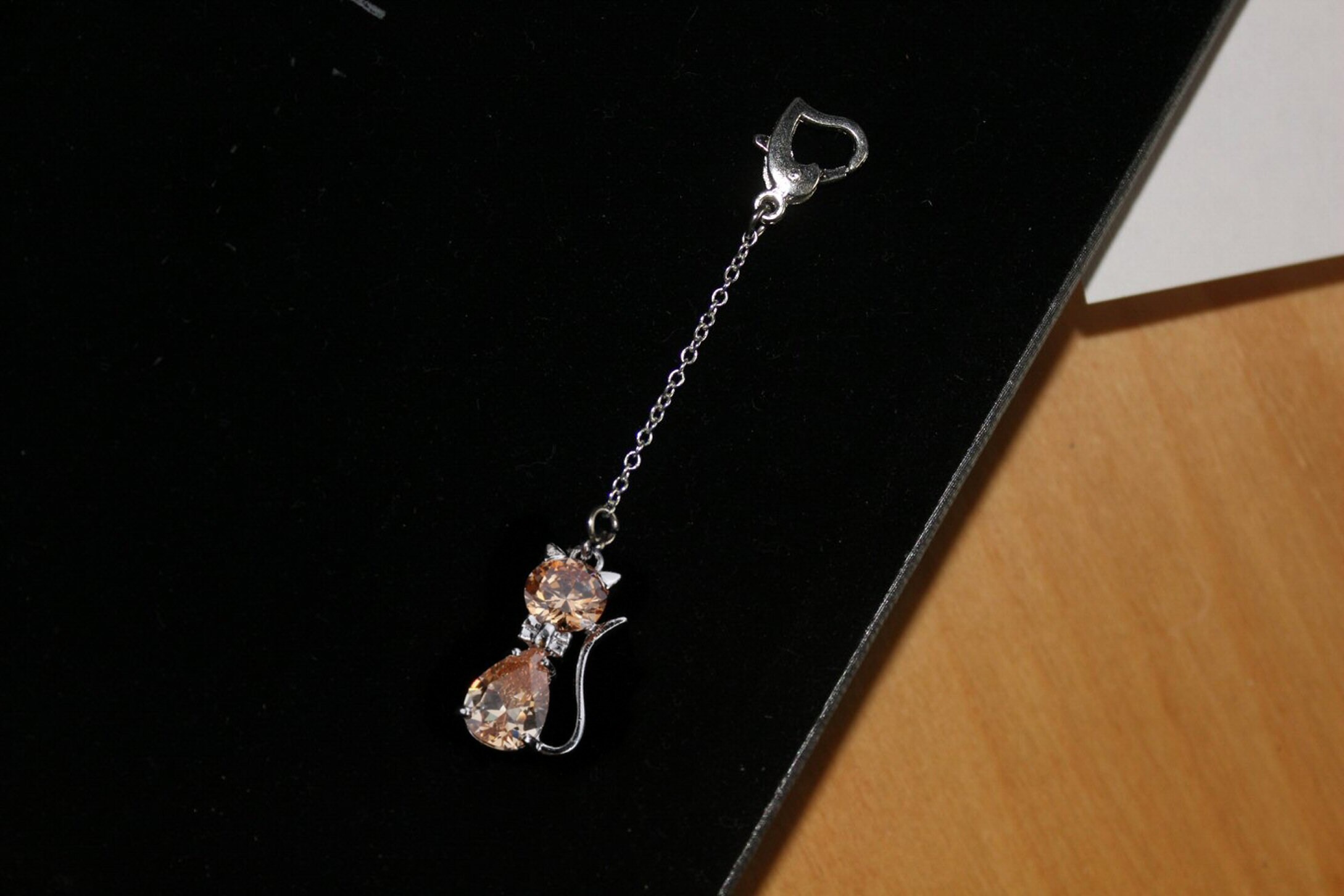 Bag Charm, Cat Crystal Chain, Keychain, 2 Models Heart or Classic - Etsy