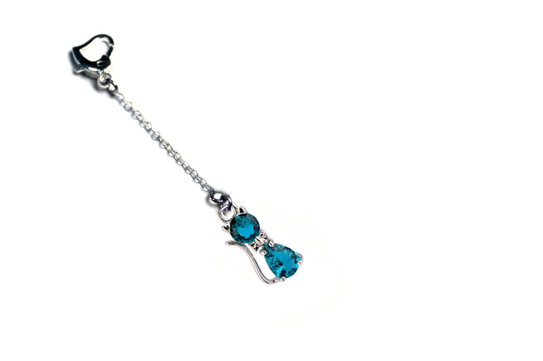 Bag Charm, Cat Crystal Chain, Keychain, 2 Models Heart or Classic - Etsy