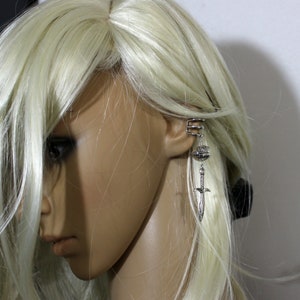 Ear Cuff Dagger Elven Helmet, Earclip Short Silver Sword, Jewel Elf, Fantastic Ear Cuff - Etsy