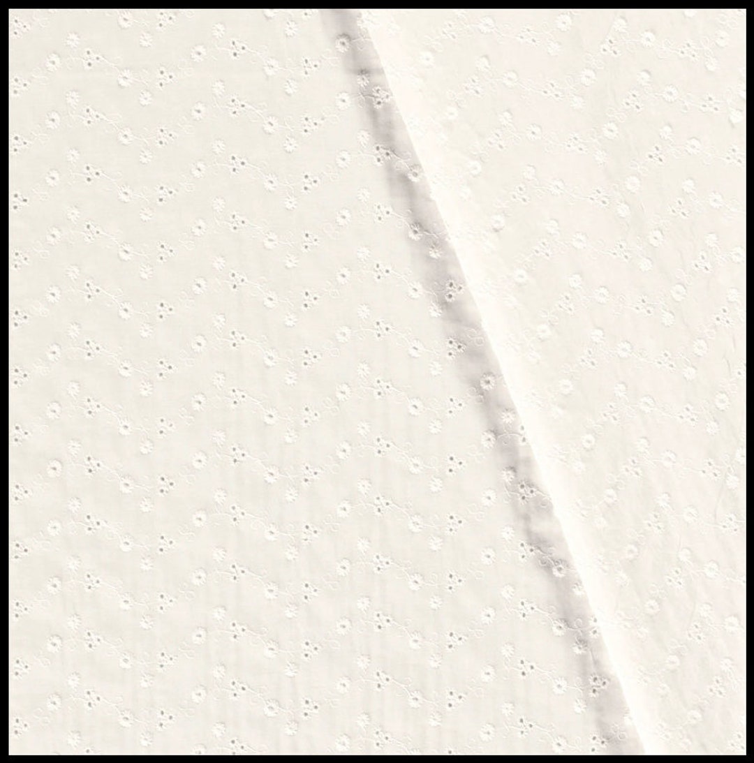 Eyelet Embroidery by the Meter Lace Cream Flowers Cotton Embroidered ...