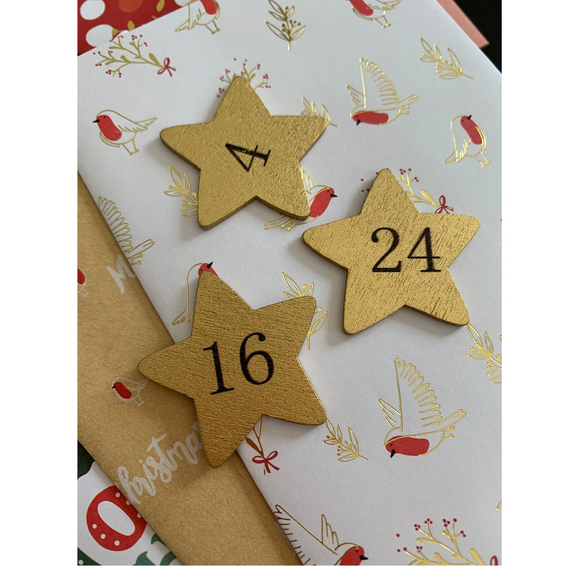 Advent Calendar, Assembly Kit, Scandinavian Style, Red, Kraft, White ...