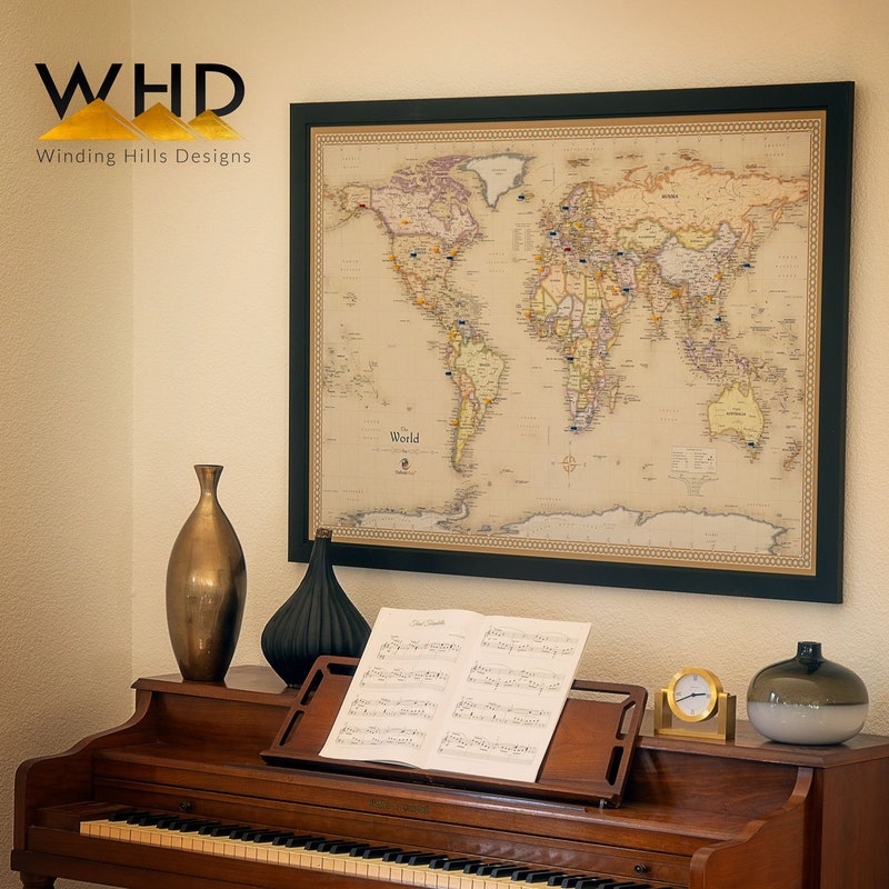 World Map Wall Decor - Etsy
