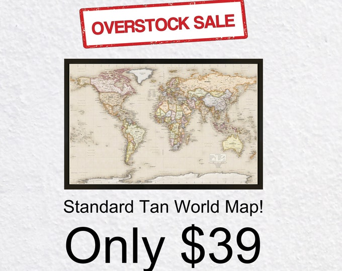Magnetic Travel Map of the World |overstock Sale! | Hand Framed Map ...