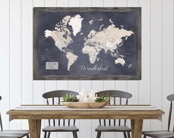 Push Pin World Map | Etsy