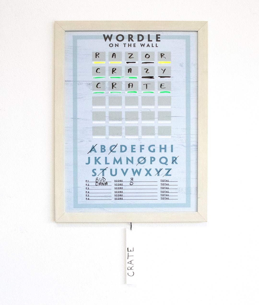 Wordle on the Wall Fun Easy Game Wordle Board Games Wall Art Family ...