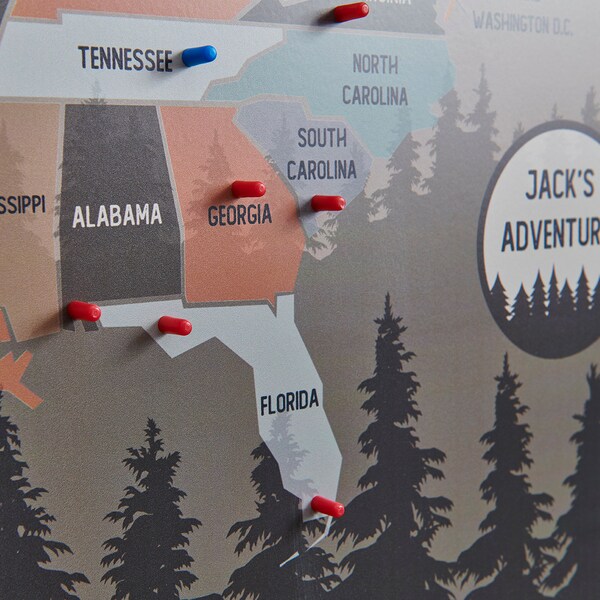 Push Pin Travel Map - Etsy