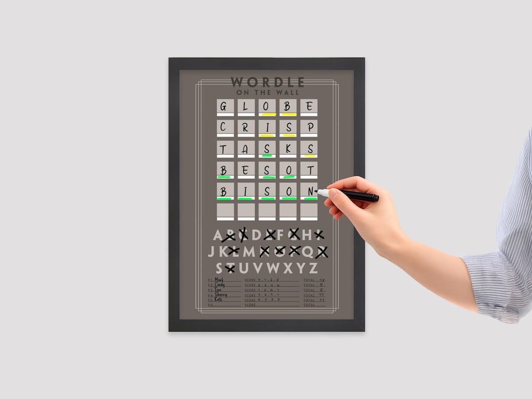 Wordle on the Wall™: Family Word Game, Framed Home Decor, Playable Wall ...