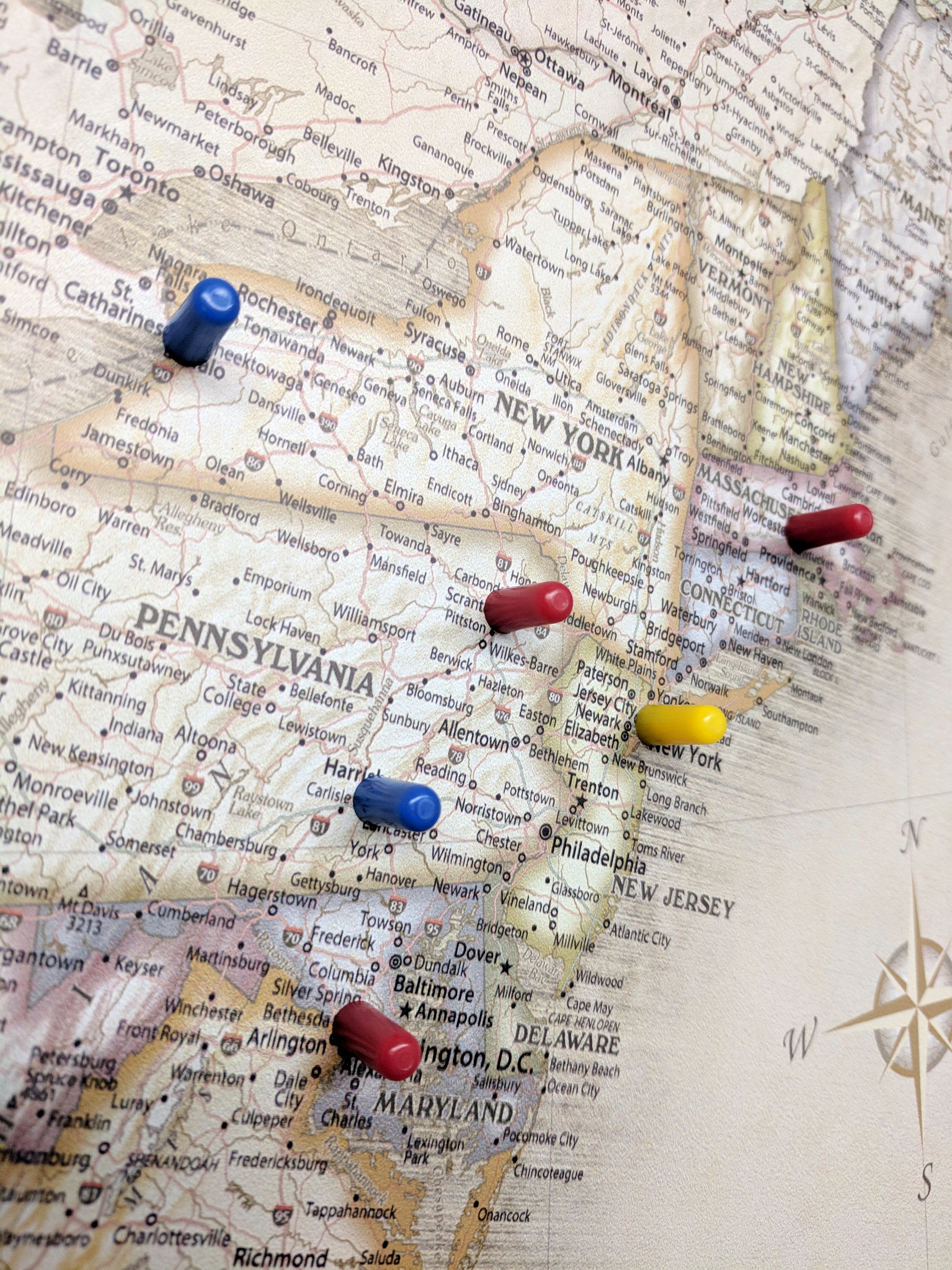 Personalized Magnetic Map Framed Map USA Map Pin Travel | Etsy