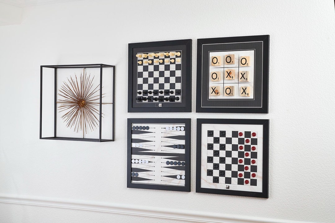 Magnetic Board Game Wall Art: Chess, Checkers, Tic Tac Toe - Etsy