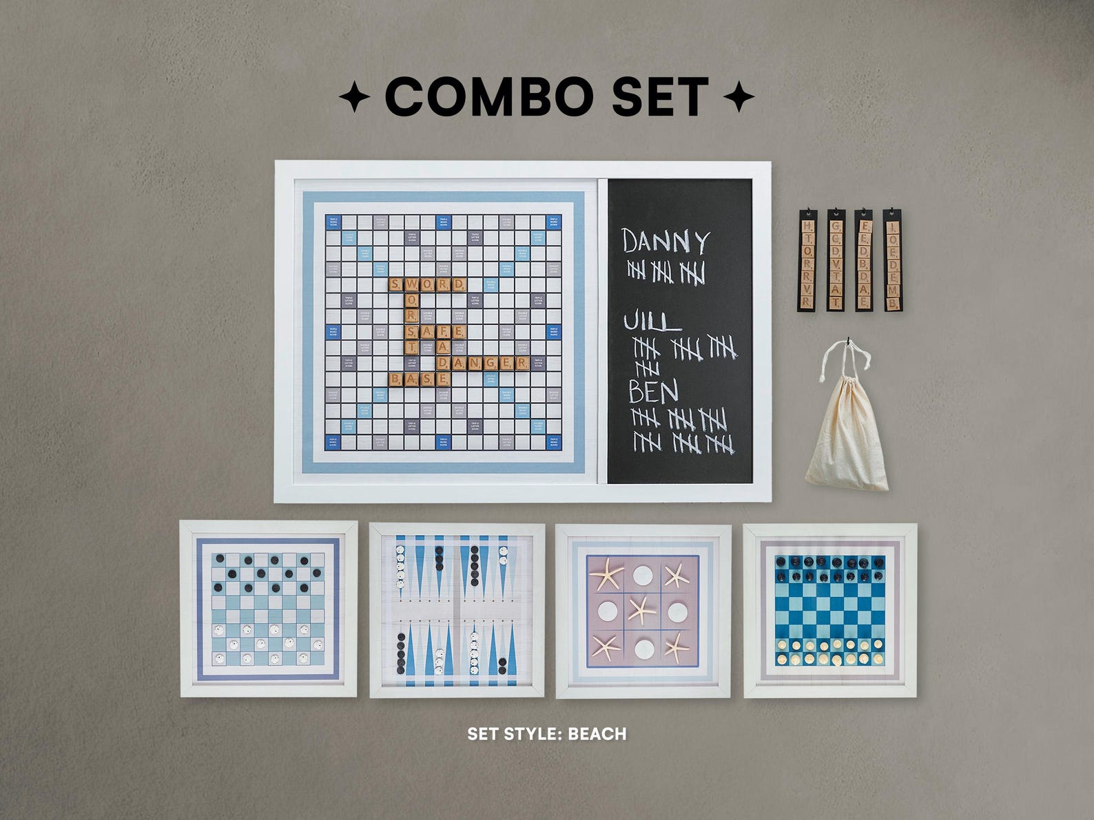 Magnetic Beach Board Game Art: Chess, Checkers, Tic Tac Toe, Backgammon ...
