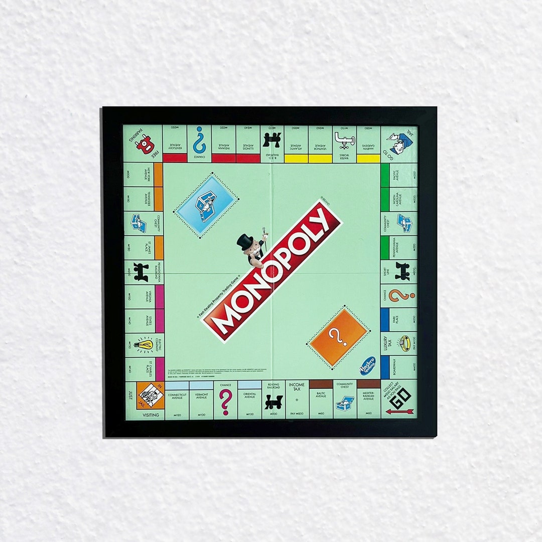 Monopoly Wall Art Wall Decor Board Game Decoration Game Room Decor ...