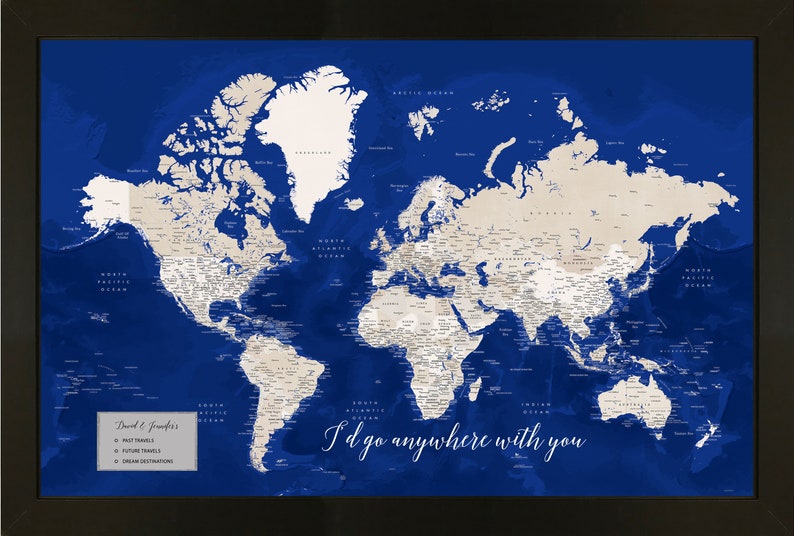 Personalized Magnetic Map Framed Map World Map Pin - Etsy
