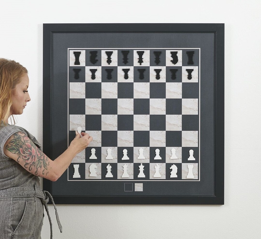 Giant Magnetic Chess Set Vertical Chess Game Room Fathers Day Wall ...