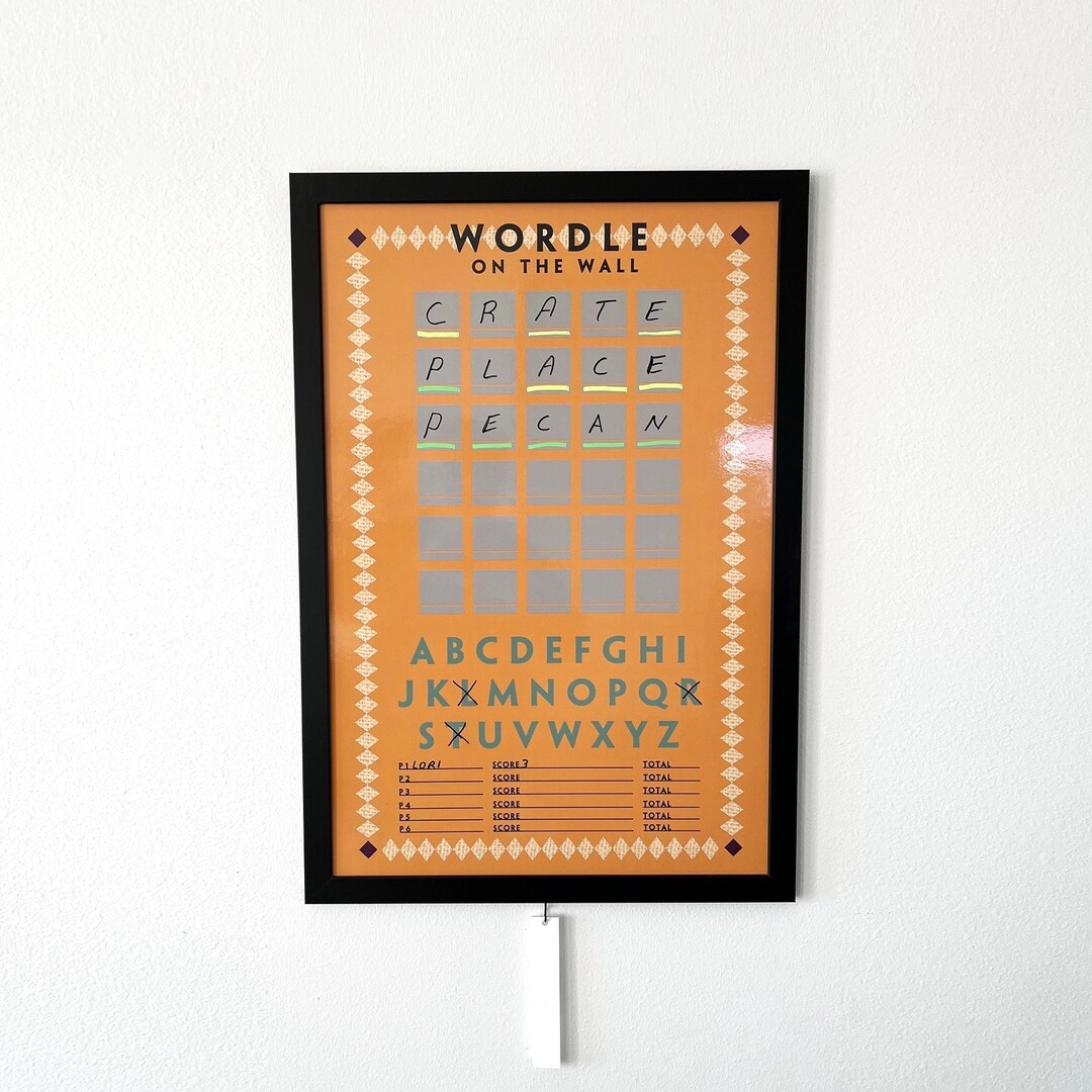 Wordle on the Wall Game Family Game Night Wordle Game Board Games Wall ...