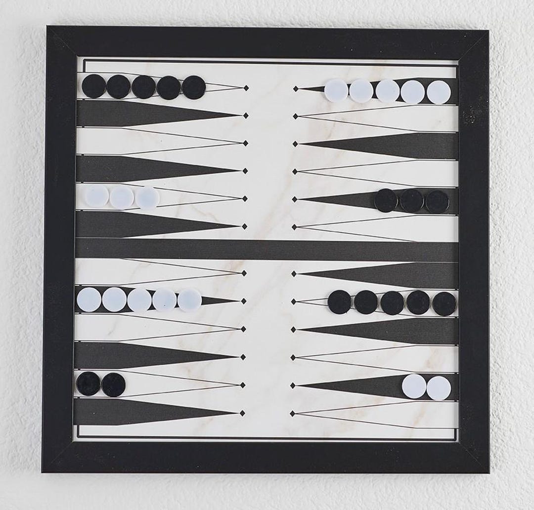 Magnetic Backgammon Game: Black Hardwood Frame, Wall Decor - Etsy