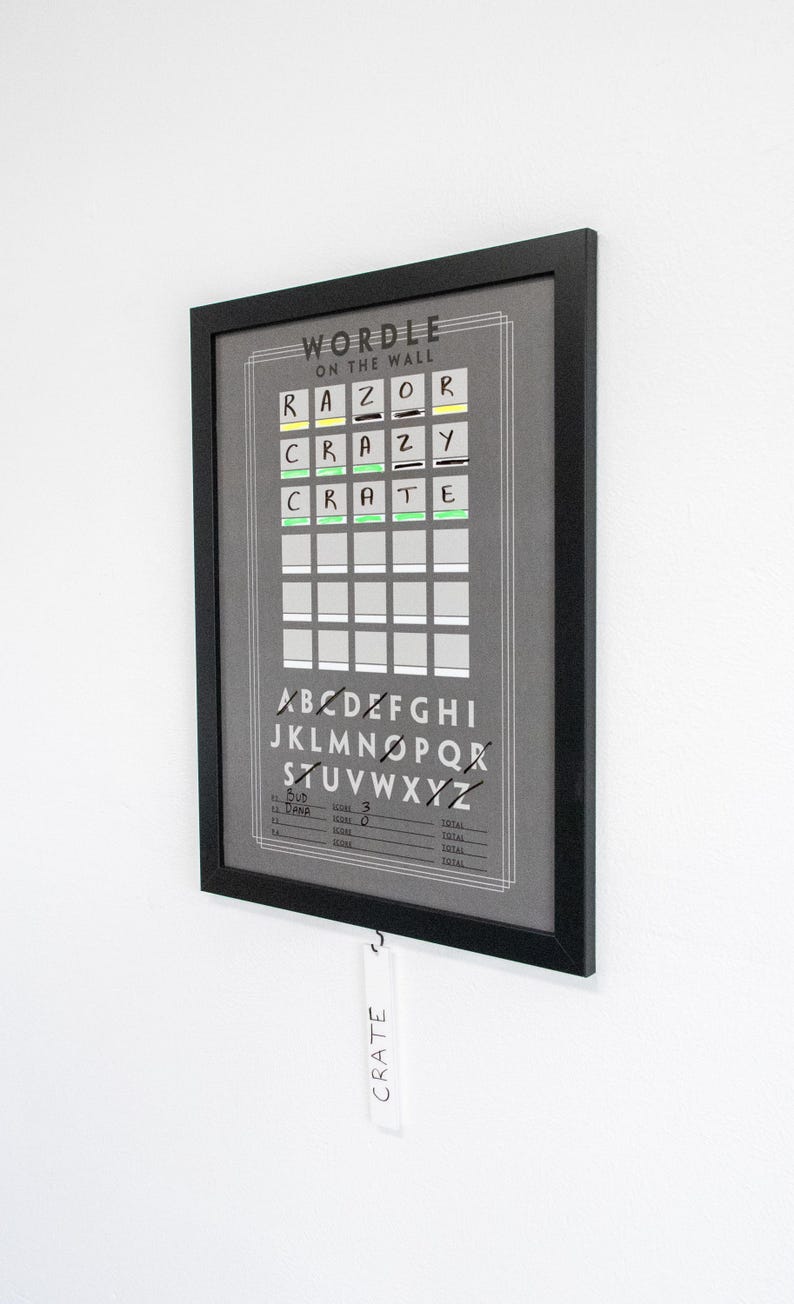 Wordle on the Wall™: Family Word Game, Framed Home Decor, Playable Wall ...