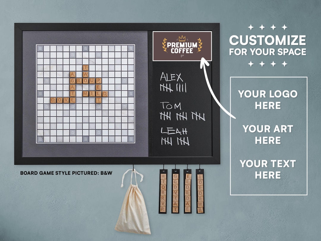 Custom Wall Scrabble Board Name Drop Logos, Text, or Artwork to Create ...