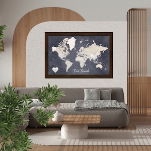 Magnetic Travel Tracker World Map: Personalized Push Pin Board - Etsy