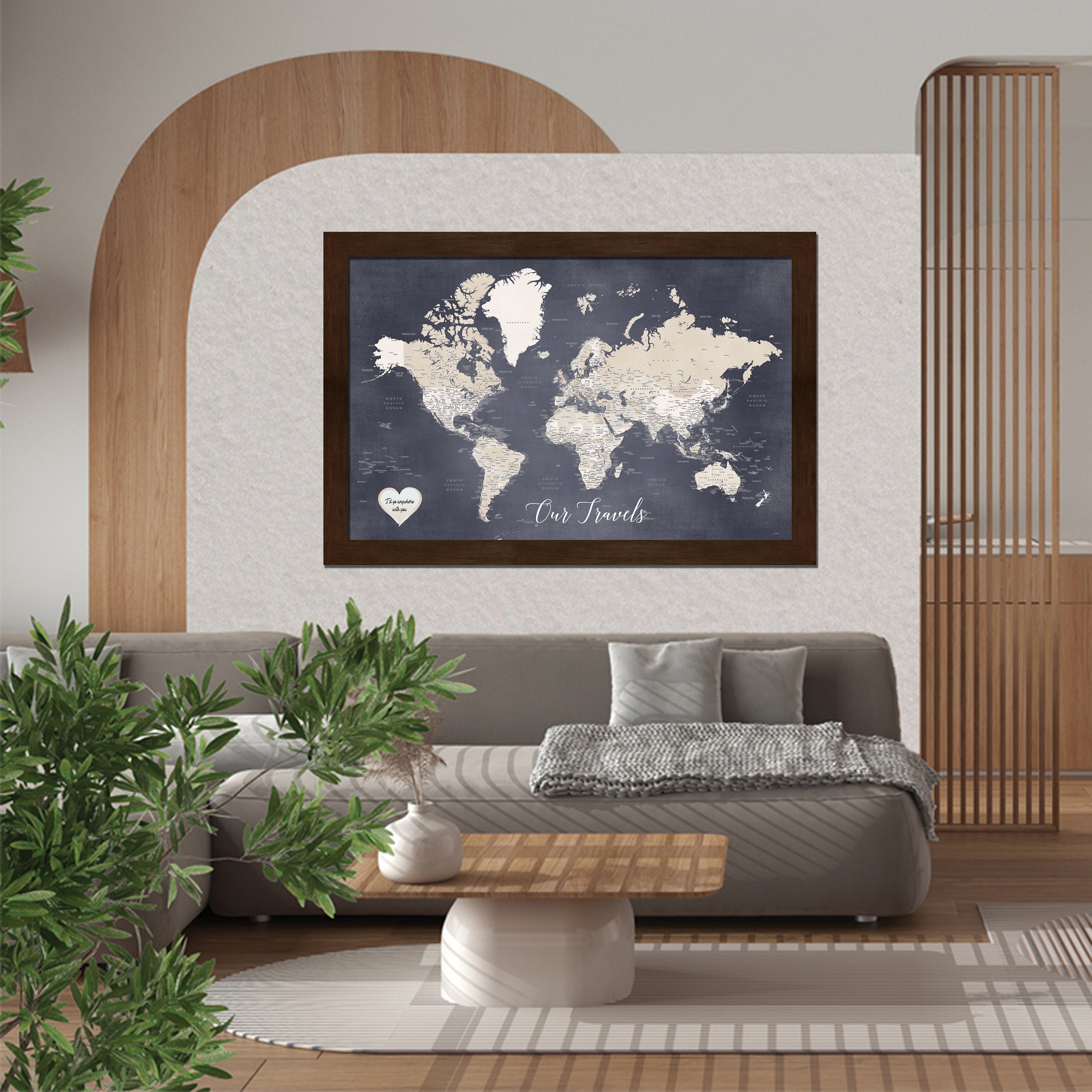 Magnetic Travel Tracker World Map: Personalized Push Pin Board - Etsy
