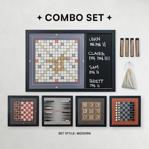 Magnetic Game Set of 4: Functional Wall Art - Chess, Checkers, Tic Tac ...