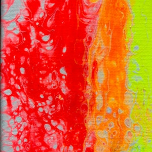 Original Artwork, Dissolving Colors Rainbow Acrylic Pour Painting, on a ...