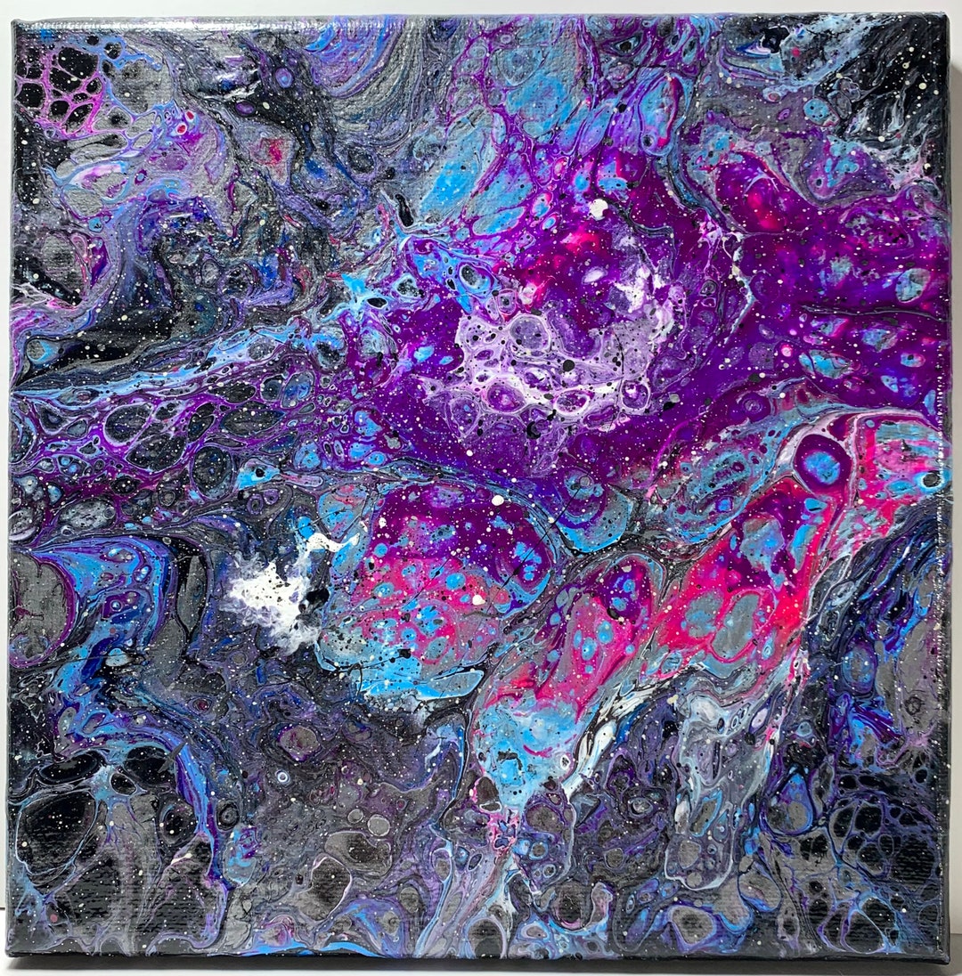 Abstract Galaxy Acrylic Pour Painting, Abstract Art, Modern Art ...