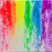Original Artwork, Dissolving Colors Rainbow Acrylic Pour Painting, on a ...