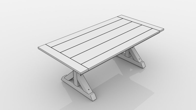 Farmhouse Table Plans (MEDIUM) Size: 40"x80" - Etsy