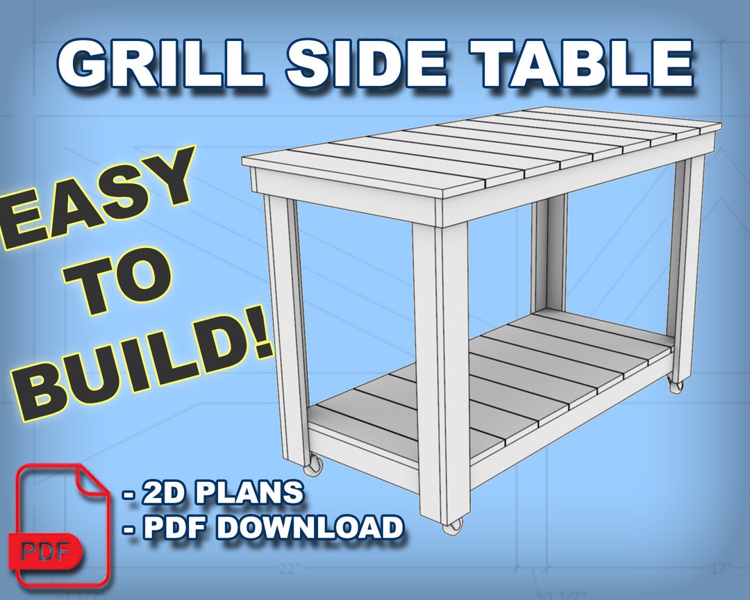 Barbeque grill Side Table 2d PDF Plans - Etsy