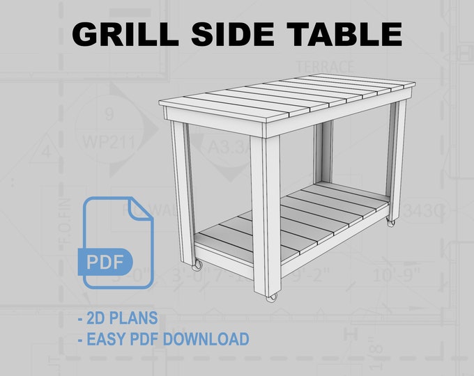 Easy DIY Grill Side Table Woodworking Plans - Etsy Canada