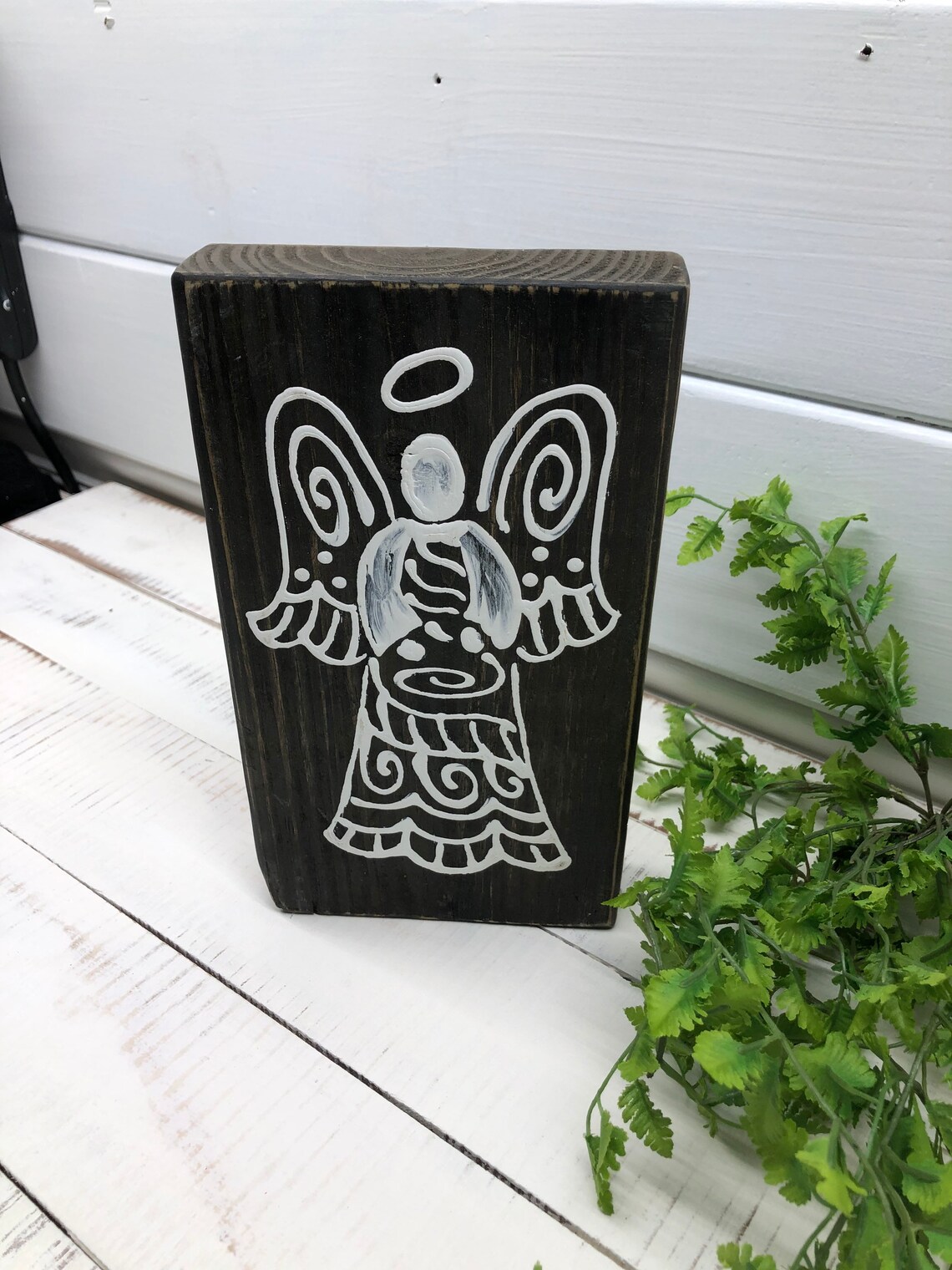 Farmhouse Angel Rustic Wood Angels Handpainted Texture | Etsy