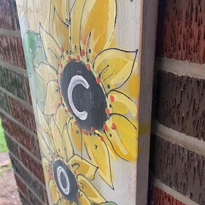 Porch Sign Sunflower Welcome Spring Summer Fall Decor Handpainted - Etsy