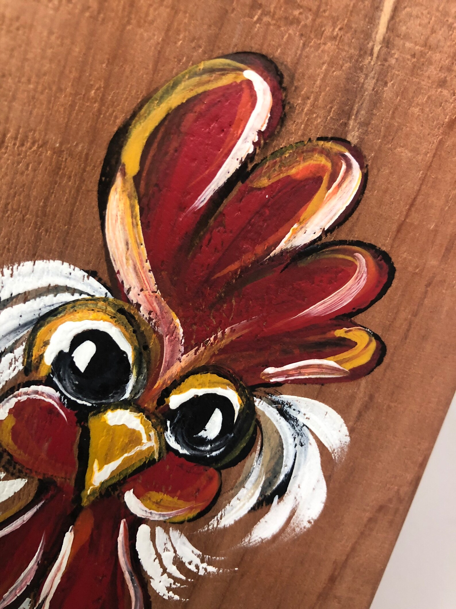 Farmhouse Rooster, Whimisical Rooster, Farm Animal, Hand Painted - Etsy